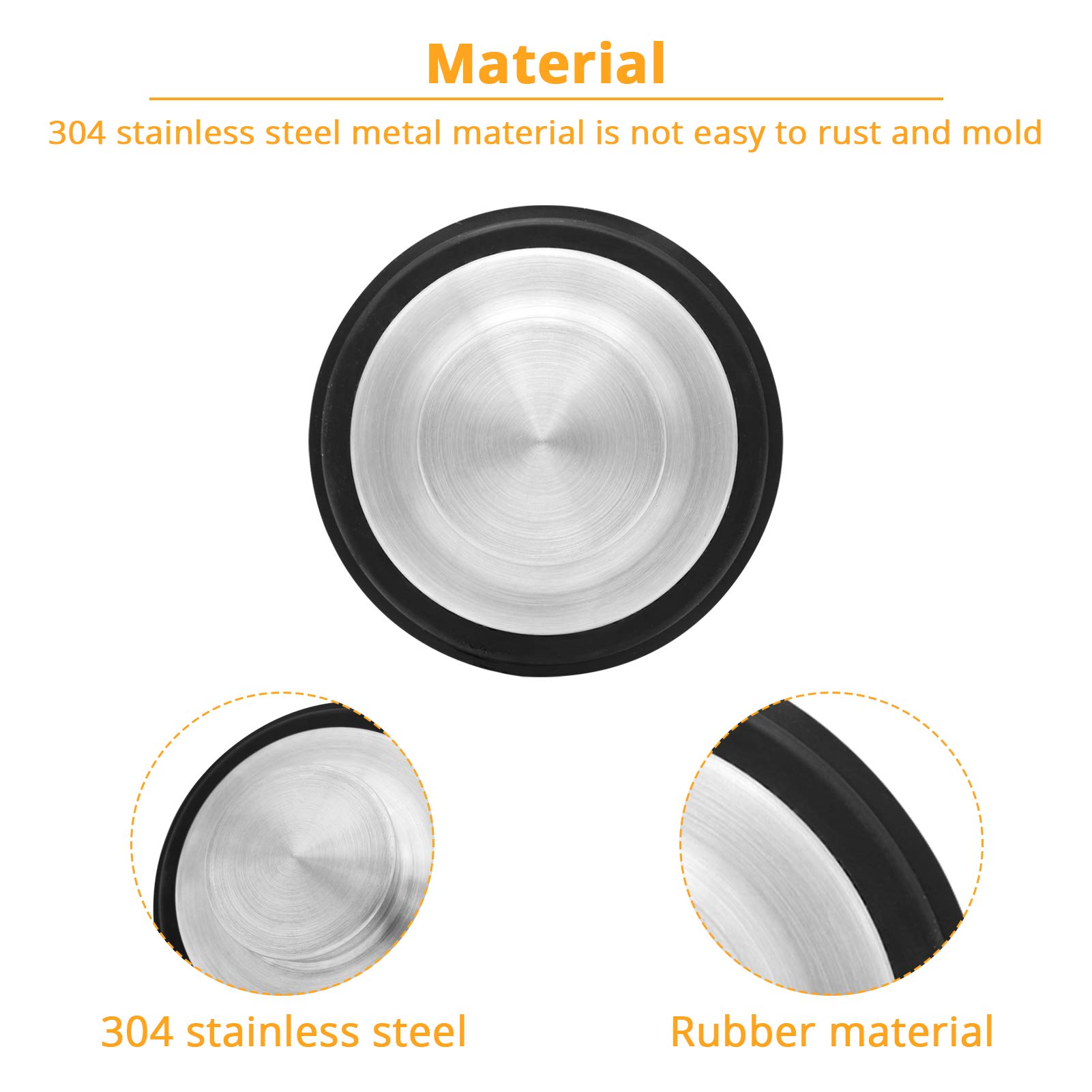 MJIYA Sink Stopper, 3.35 Inch Universal Kitchen Sink Stopper Garbage Disposal Drain Stopper Brushed Stainless Steel Rubber STP-SS, for Insinkerator, Kitchenaid, Waste King, Kohler and More (Silver-A)