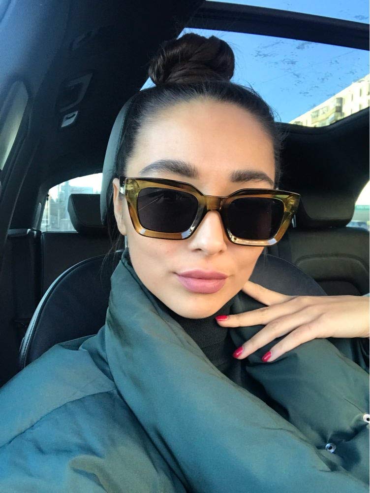 FEISEDY Classic Women Sunglasses Fashion Thick Square Sun Glasses Chunky Frame UV400 B2471