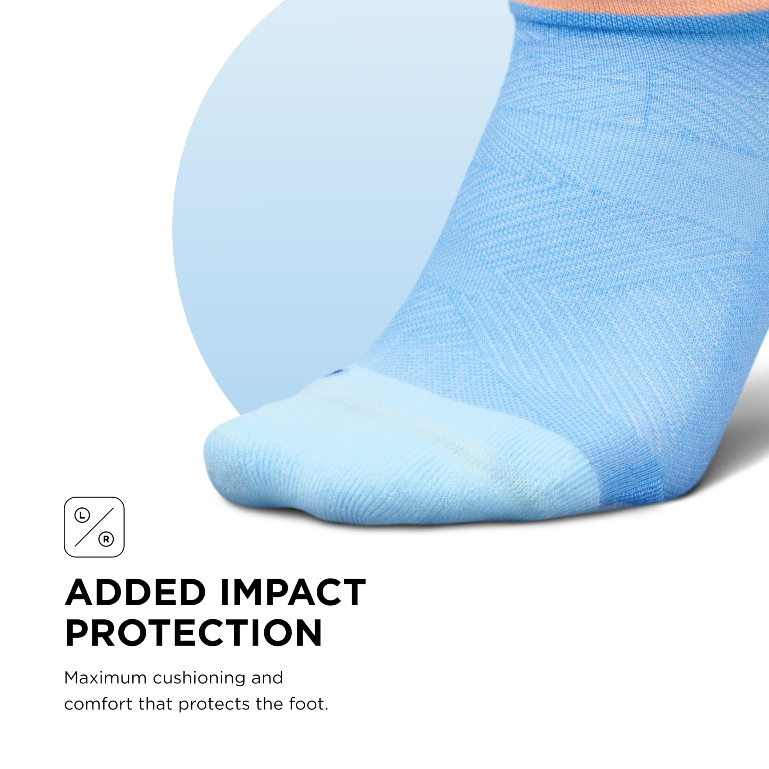 Feetures Elite Max Cushion No Show Tab Ankle Socks - Sport Sock with Targeted Compression - Grey, XL (1 Pair)