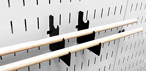 Wall Control Pegboard Slotted Metal Pegboard Rod Bracket Pair Accessory Pack for Wall Control Pegboard and Slotted Tool Board β Black