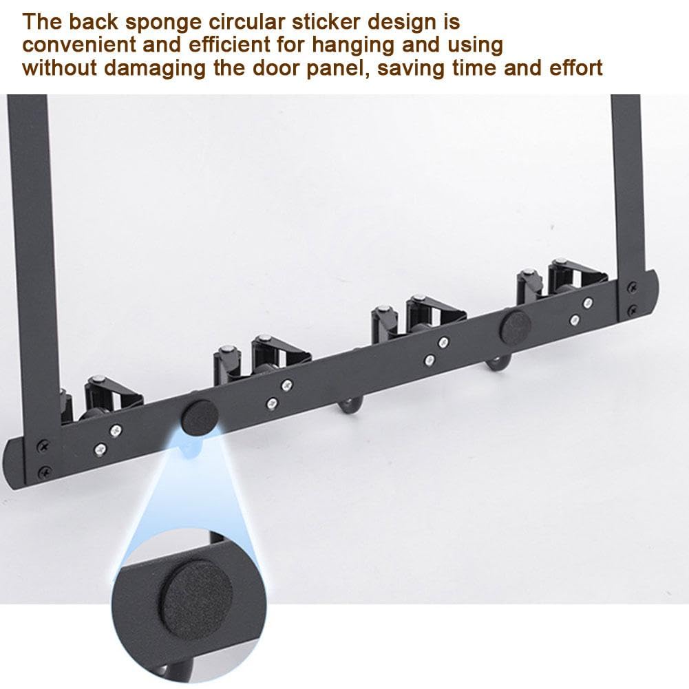 QHUDLV Broom Holder Over The Door,Mop and Broom Holder with Over Door Hook,Wall Mount Broom Storage Tool Organizer Garage Organization and Storage Utility Rack,-Rake, Shovel, Mop Hanger
