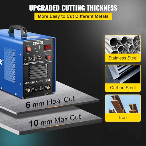 Mophorn TIG/MMA Plasma Cutter CT520D 3 in 1 Combo Welding Machine Tig Welder 200A Arc Welder 200A Plasma Cutter 50A Plasma Cutting Machine Dual Voltage 110 220V