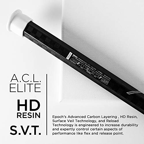 Epoch Dragonfly Elite Lacrosse Shaft for Faceoff/Attack/Midfield, 30", Mid-Flex iQ5, F30, Carbon Black
