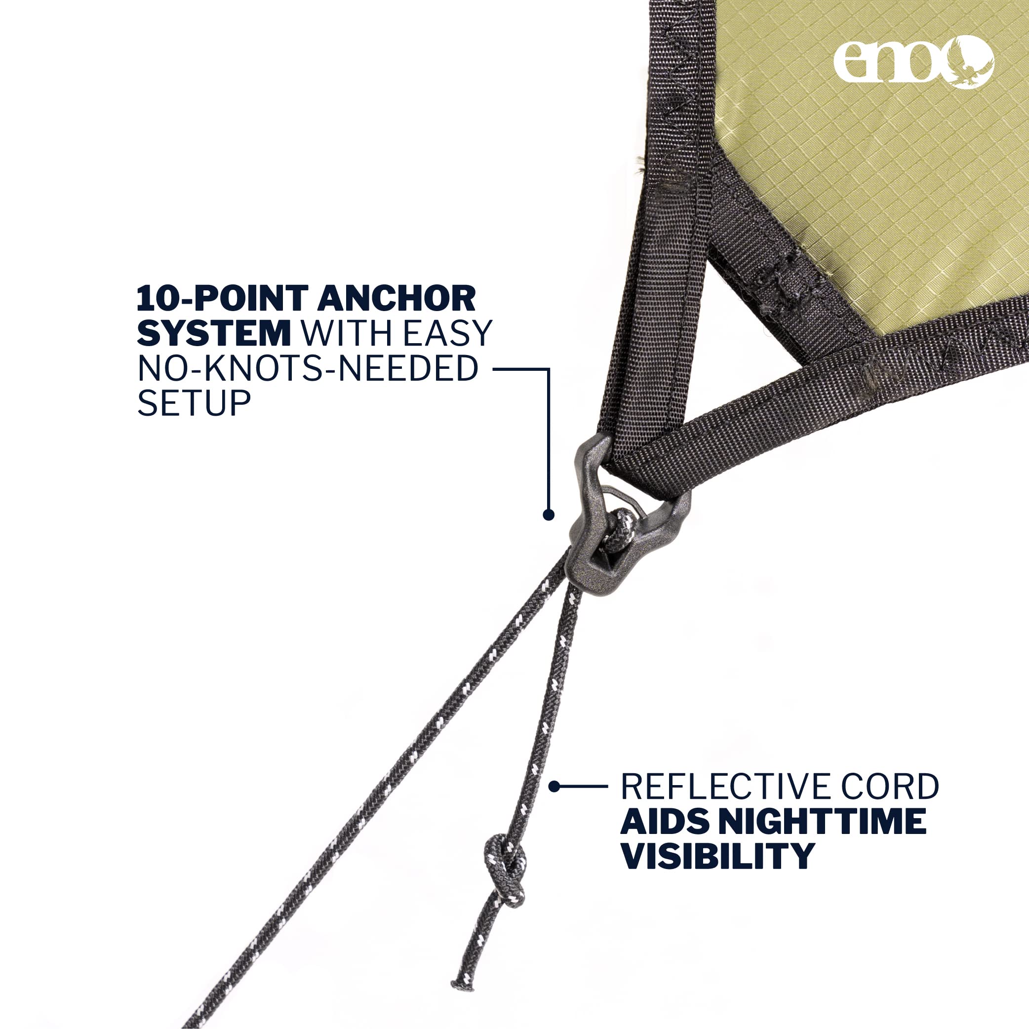 ENO HouseFly Rain Tarp - Lightweight Waterproof Tarp with Stowable Doors - for Camping, Hiking, Backpacking, Travel, a Festival, or The Beach - Lichen
