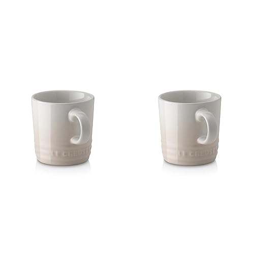 Le Creuset Stoneware Espresso Mug, 3 oz., Meringue (Pack of 2)