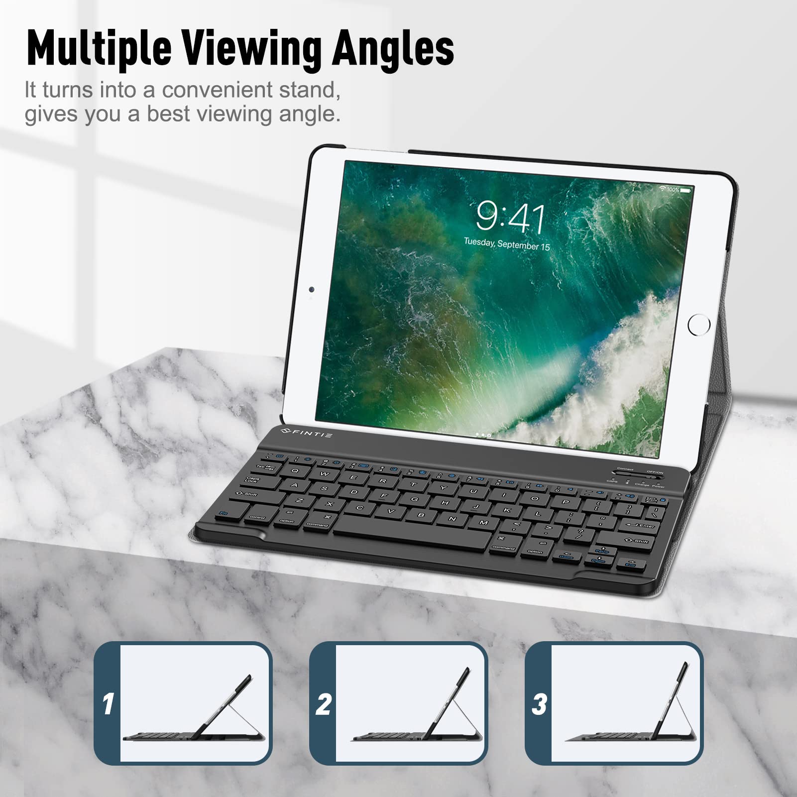 Fintie Keyboard Case for iPad 9.7 2018/2017 / iPad Air 2 / iPad Air - Slim Shell Stand Cover w/Magnetically Detachable Wireless Bluetooth Keyboard for iPad 6th / 5th Gen, Navy