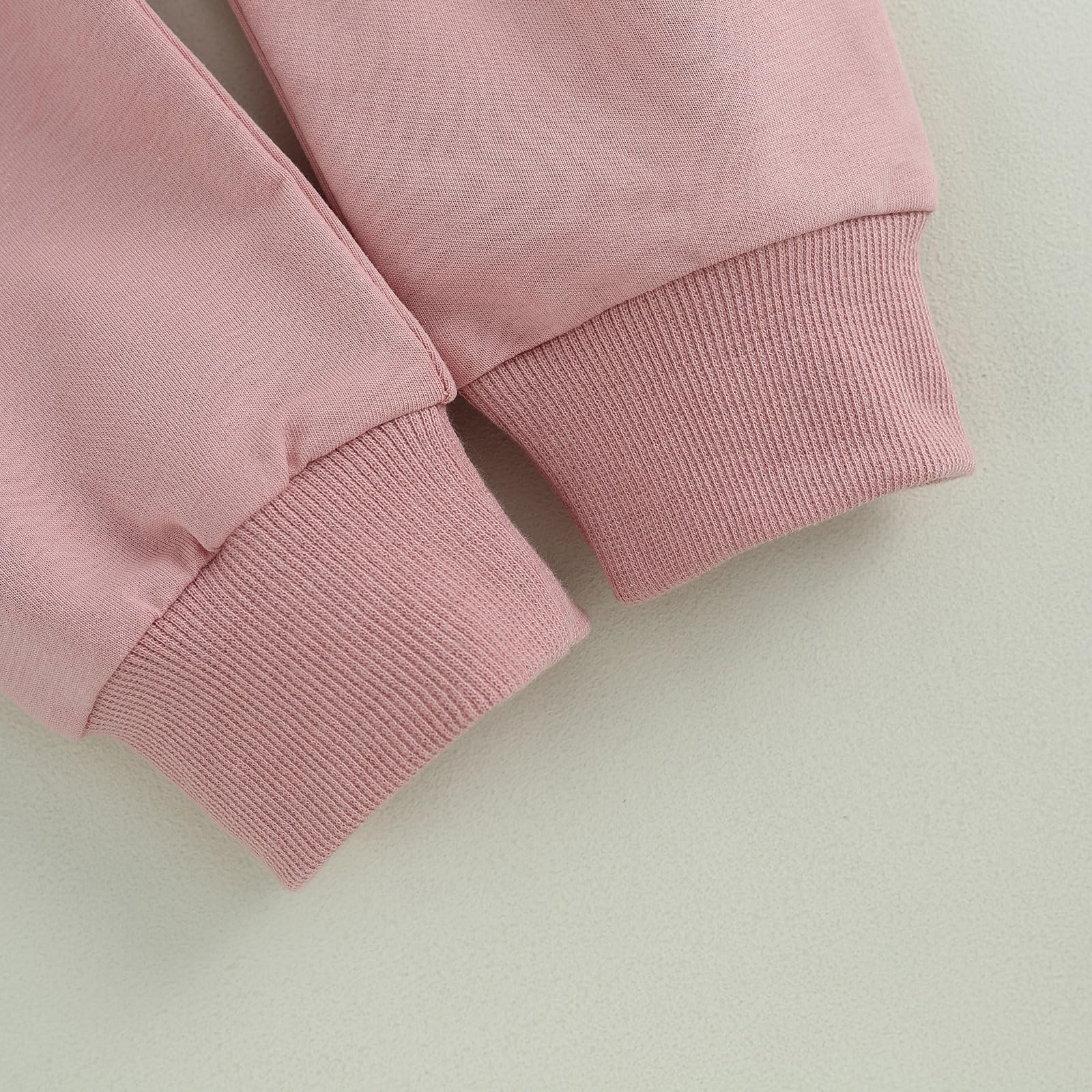 Engofs Toddler Baby Girl Fall Winter Clothes Outfits Long Sleeve Letter Print Sweatshirt Tops Pants Set Pink 0-6 Months