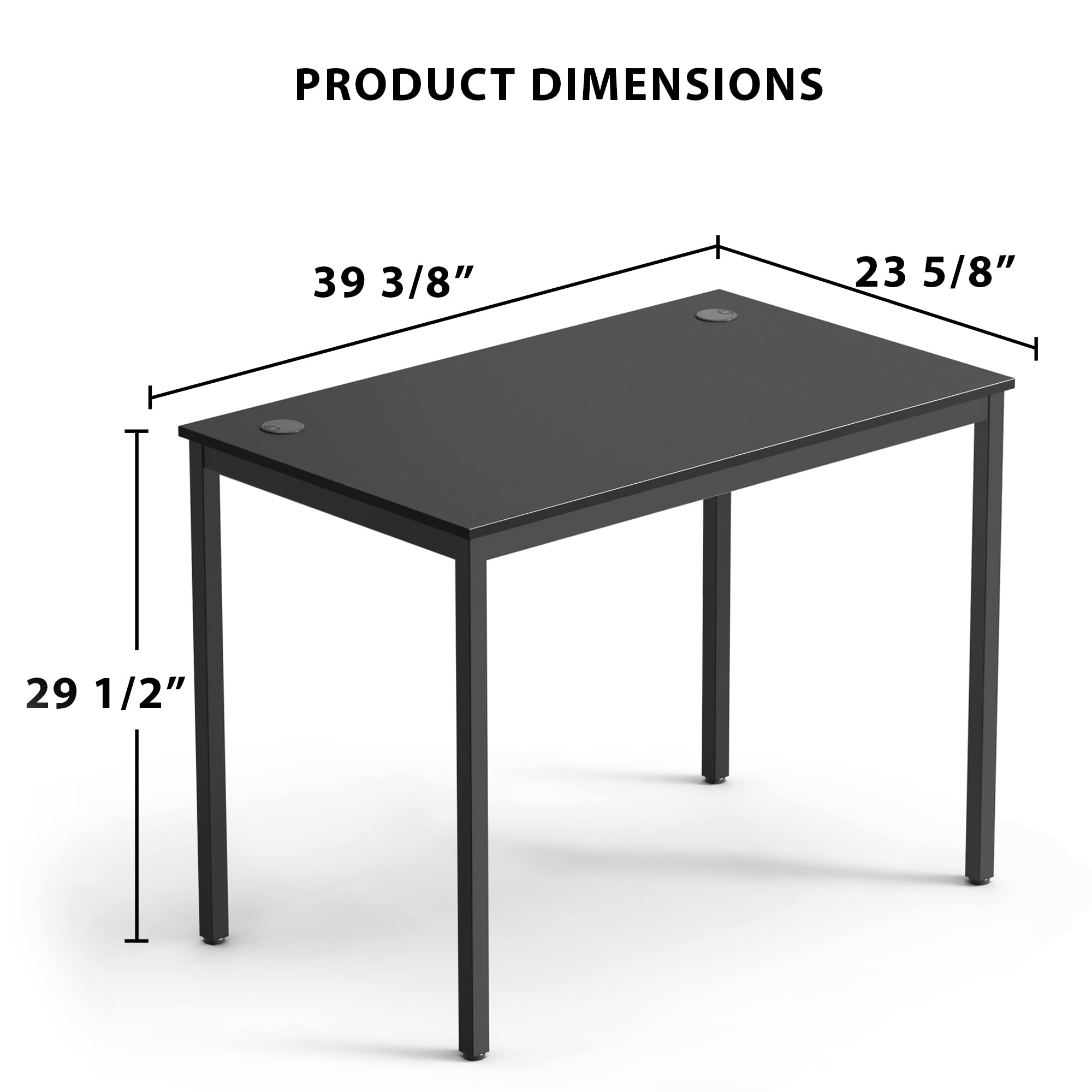 EUREKA ERGONOMIC 47 Inch Teak Home Office Computer Desk, Simple Modern Sturdy Work Study Writing PC Gaming Table for Large Space Adults Teens Kids Sewing Bedroom Kitchen Dinning Room, Black Metal Legs