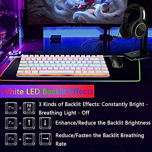 FELICON Mechanical Keyboard, AK33 Rainbow LED Backlit USB Cable Gaming Mechanical Keyboard, 82-Key Compact Mechanical Gaming Keyboard with Anti-ghosting Keys for Gamers and Typists