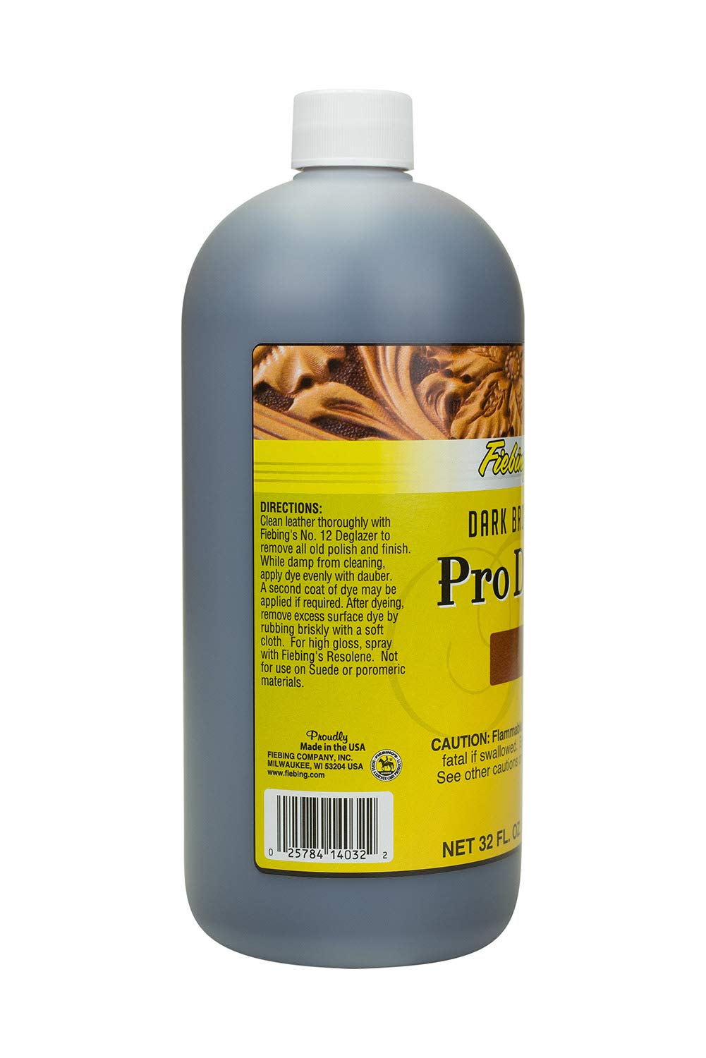 Fiebing's Pro Dye Dark Brown 32oz - Professional Oil Dye for Leather