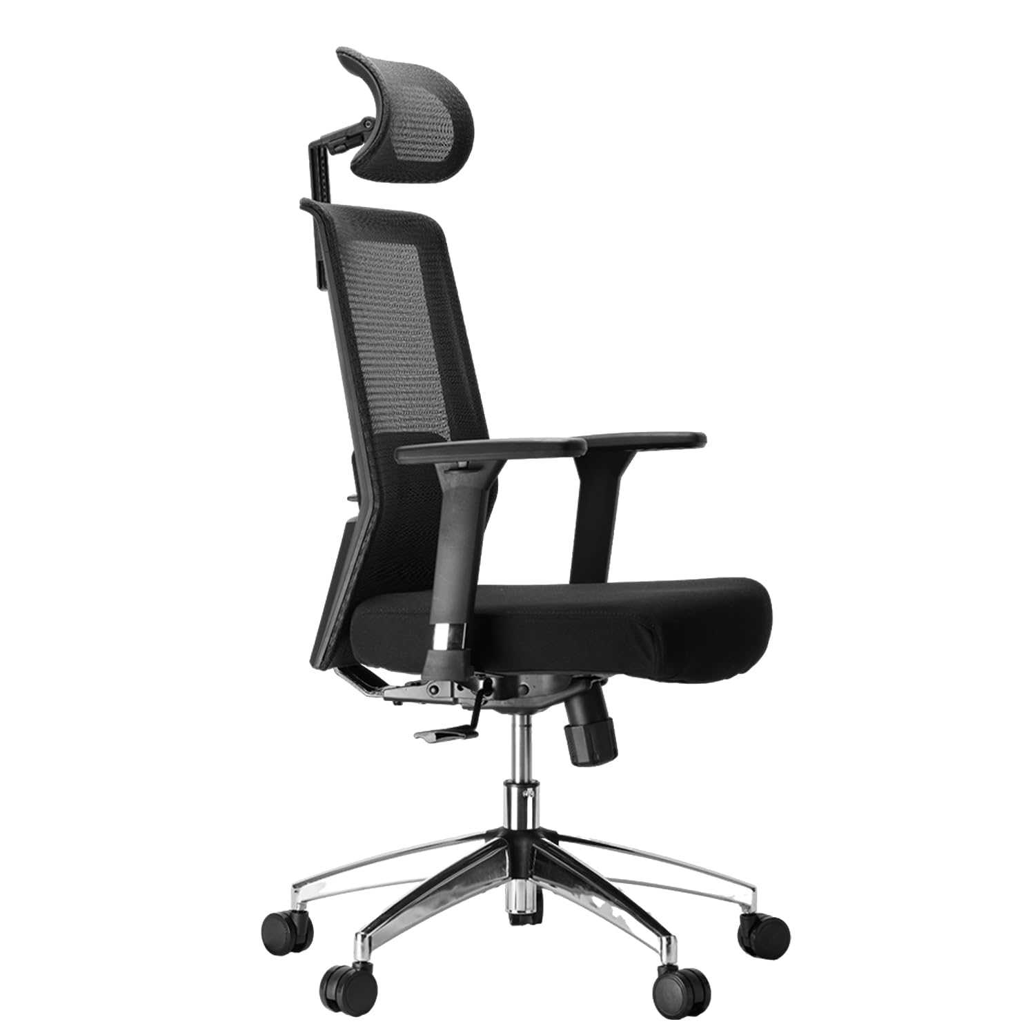 Ergonomic Office Chair, High-Back Mesh Chair 2D Adjustable Headrest with 3D Metal Armrest, Adjustable Lumbar Support Swivel Computer Executive Chair for Office