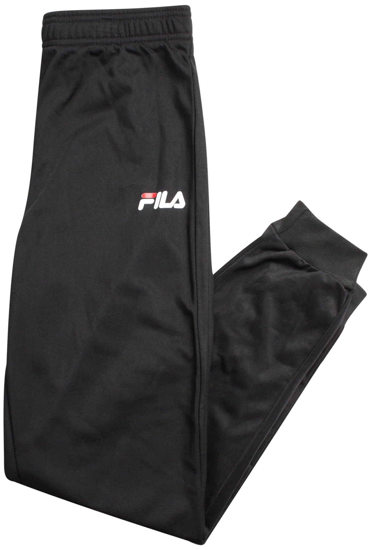 Fila Boys' Active Tracksuit Set - 2 Piece Performance Tricot Sweatshirt and Jogger Sweatpants - Activewear Set for Boys, 8-12, Size 10, Black