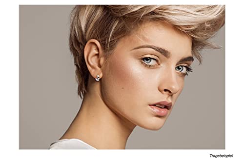 FILANGO surgical steel 316L hoop earrings with ROSEGOLD-COLORED STRIPS + 2 CRYSTALS