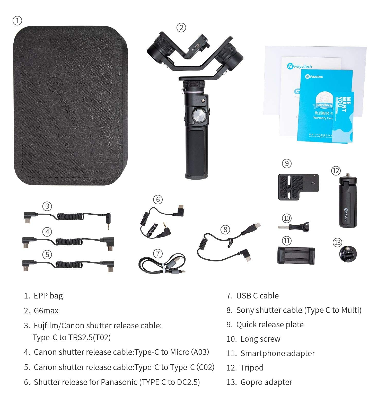FeiyuTech G6 Max 3-Axis Handheld Multi-Function Gimbal Stabilizer for Mirrorless Camera Like Sony A6400/Short Lens,Action Camera Gopro,54-88mm Width Smart Phone,1.2Kg Payload,Splash Proof