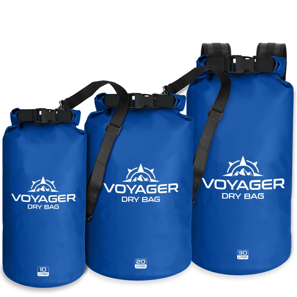 EcoGear FX Waterproof Dry Bag - Voyager Series Durable Roll Top Compression Bag for Kayaking, Rafting, Boating, Fishing and Camping - Phone Case Included - 10L