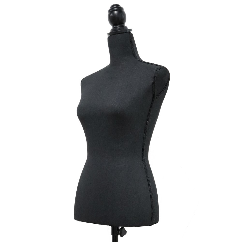 Female Dress Form Mannequin Torso Adjustable Height Mannequin Body with Tripod Stand for Clothing Dress Jewelry Display, Black