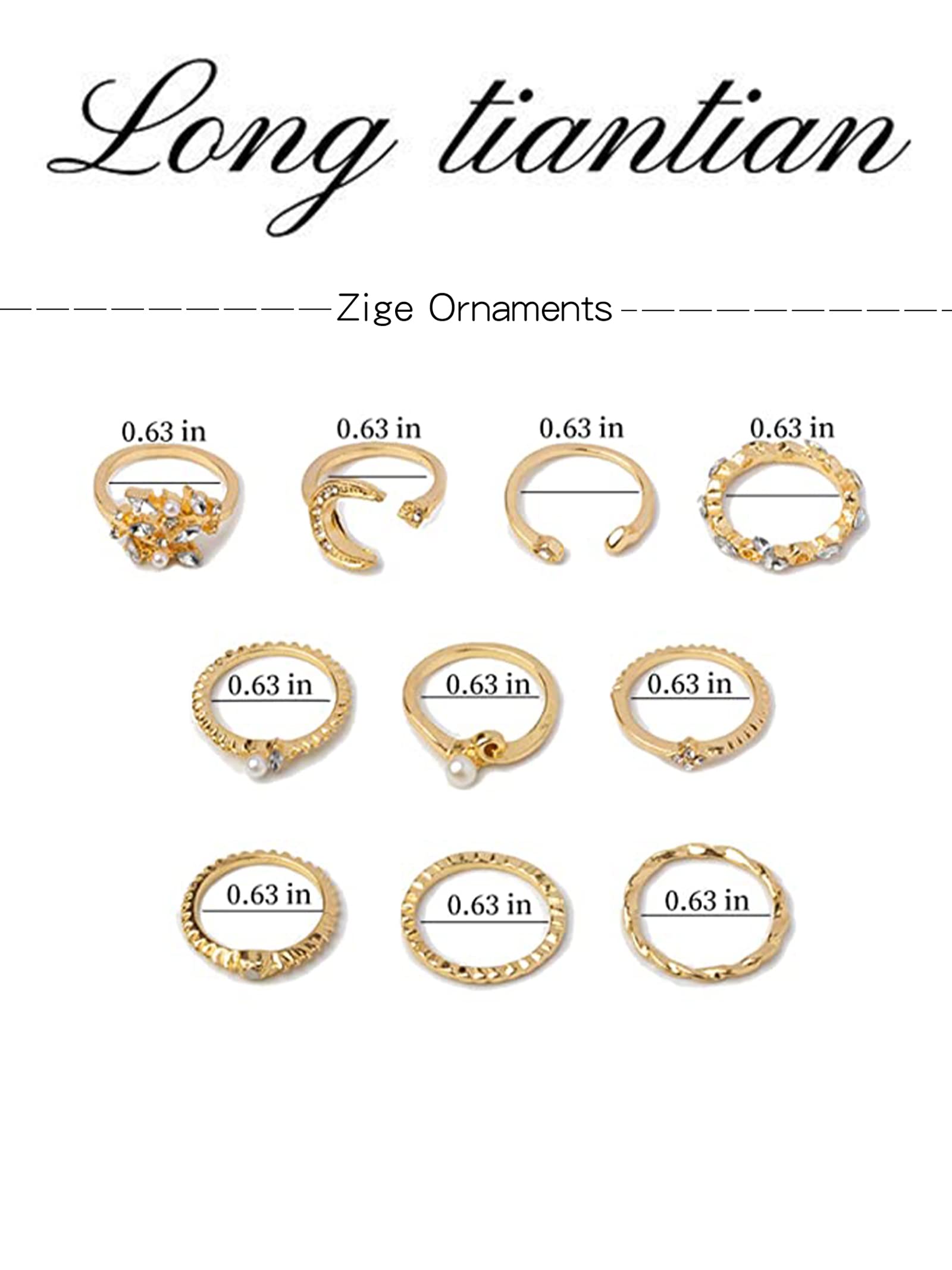 Long tiantian Stacking Rings for Women Moon Star Knuckle Rings for Women Gifts Simple Boho Rings Set Cute Stackable Aesthetic Rings Christmas Stocking Stuffers Gifts(Moon and Star)