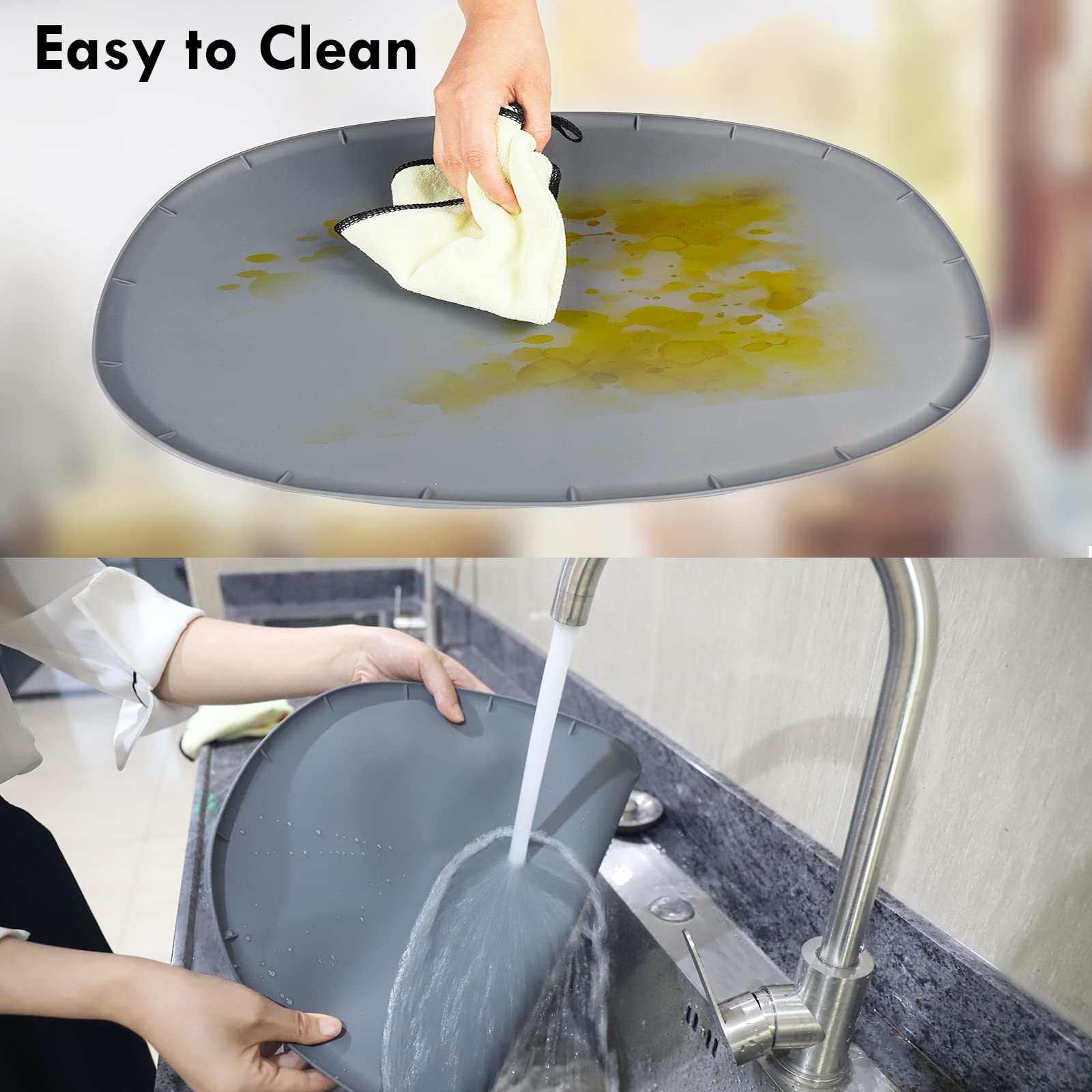 Heat Resistant Mat for 6-8 Quart Slow Cooker, Kitchen Heat Resistant Silicone Trivet,Oval Thickened Silicone Non Slip Heat Resistant Mat