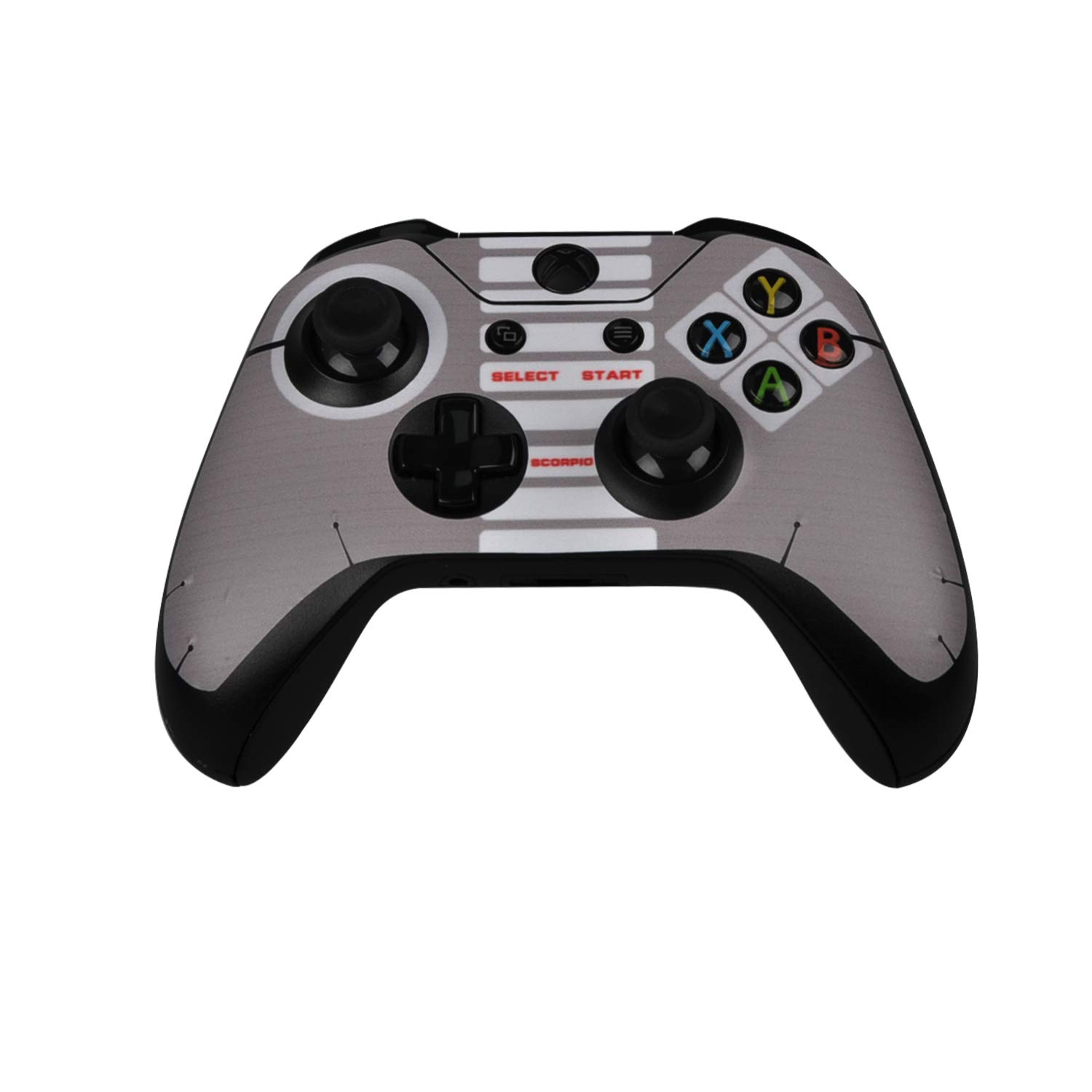 eXtremeRate 8-bit NES Skin Stickers for Xbox One X Console Controller with 2 Pcs Home Button Decals