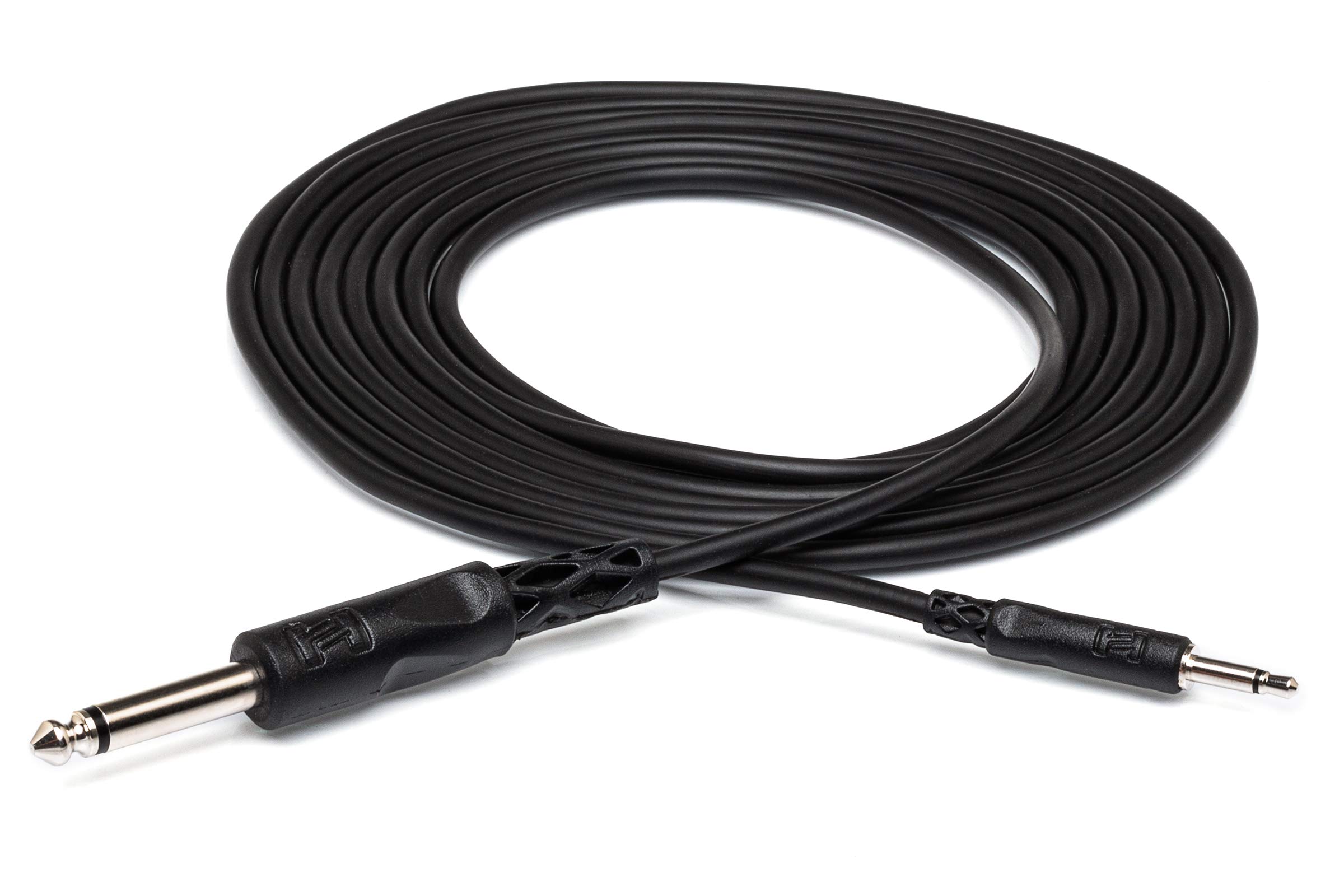 HOSA CMP-303 3.5 mm TS to 1/4" TS Mono Interconnect Cable, 3 feet, Speaker & Hosa CMP-153 3.5 mm TRS to Dual 1/4" TS Stereo Breakout Cable, 3 Feet, Laptop