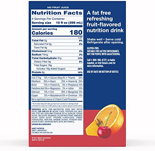 Ensure Clear Nutrition Drink Bottles Mixed Fruit, 10 Fl Oz (Pack of 4)
