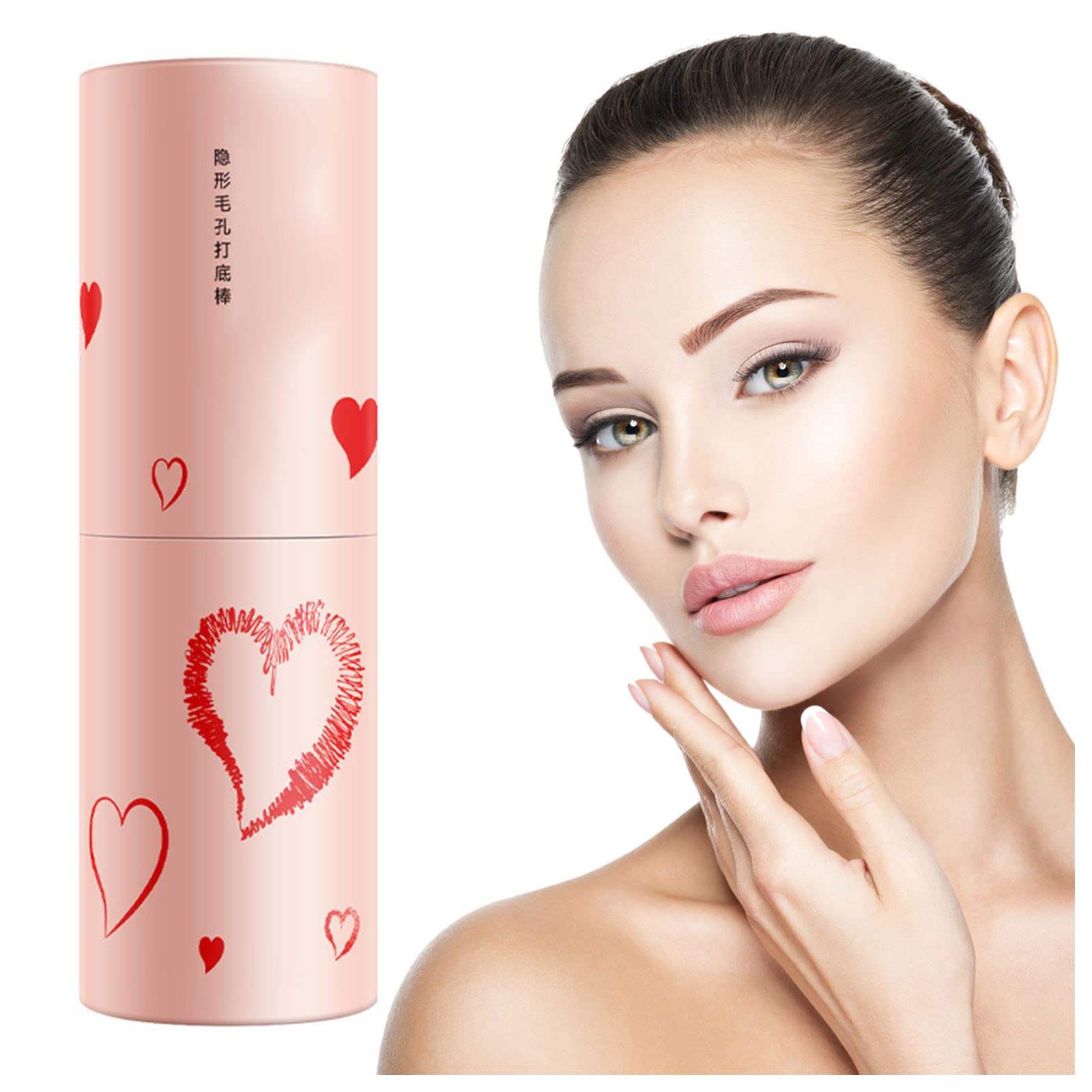 Fill Pores Foundation Stick Concealer Hydrating Shrink Pores Delicate Moisturizing Peel Makeup Isolation Makeup Fit AbY907 (Pink, One Size)
