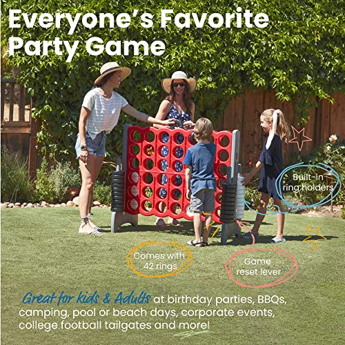 ECR4Kids Jumbo 4-To-Score, Giant Game, Red/Grey