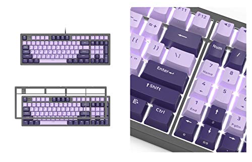 FIRSTBLOOD ONLY GAME. B16 Lilac Mechanical Gaming Keyboard - Cherry Red Switch - 96 Keys Layout - PBT Keycaps - White Backlit - Purple