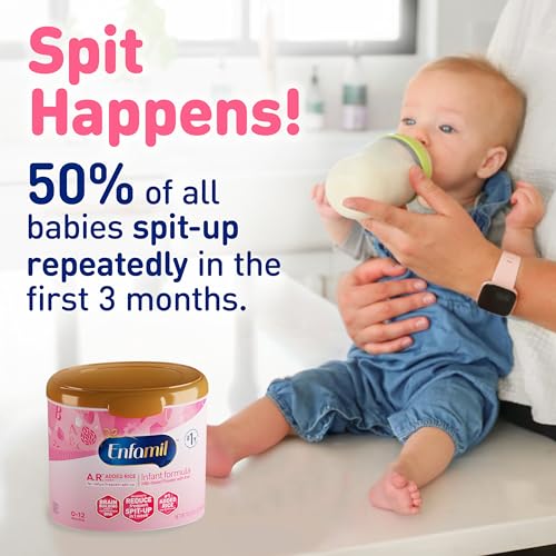 Enfamil A.R. Infant Formula, Reduces Reflux & Spit-Up, DHA for Brain Development, Probiotics to Support Digestive & Immune Health, Reusable Powder Tub, 19.5 Oz