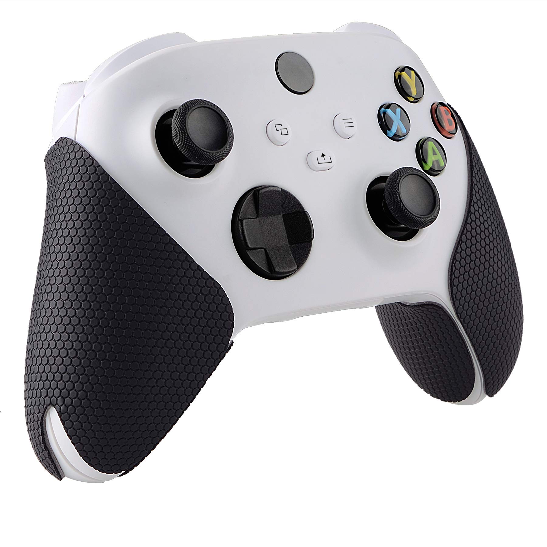 eXtremeRate PlayVital Anti-Skid Sweat-Absorbent Controller Grip for Xbox Core Wireless Controller, Professional Textured Soft Rubber Pads Handle Grips for Xbox Series X/S Controller - Black
