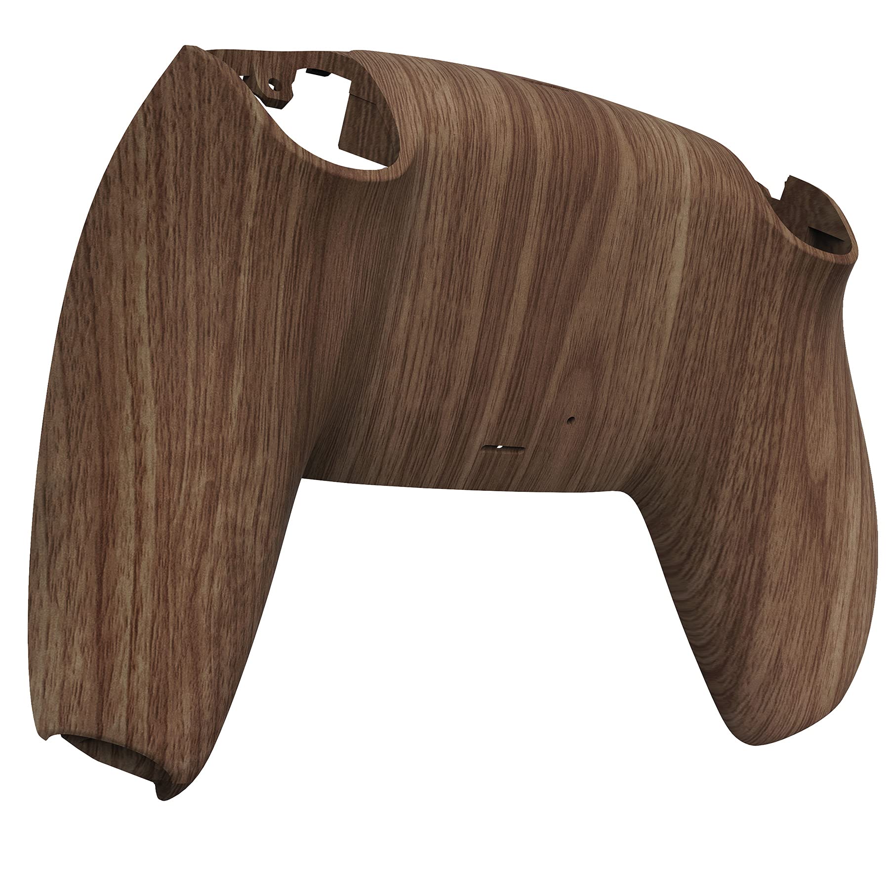 eXtremeRate Wood Grain Patterned Soft Touch Custom Back Housing Bottom Shell Compatible with ps5 Controller, Replacement Back Shell Cover Compatible with ps5 Controller