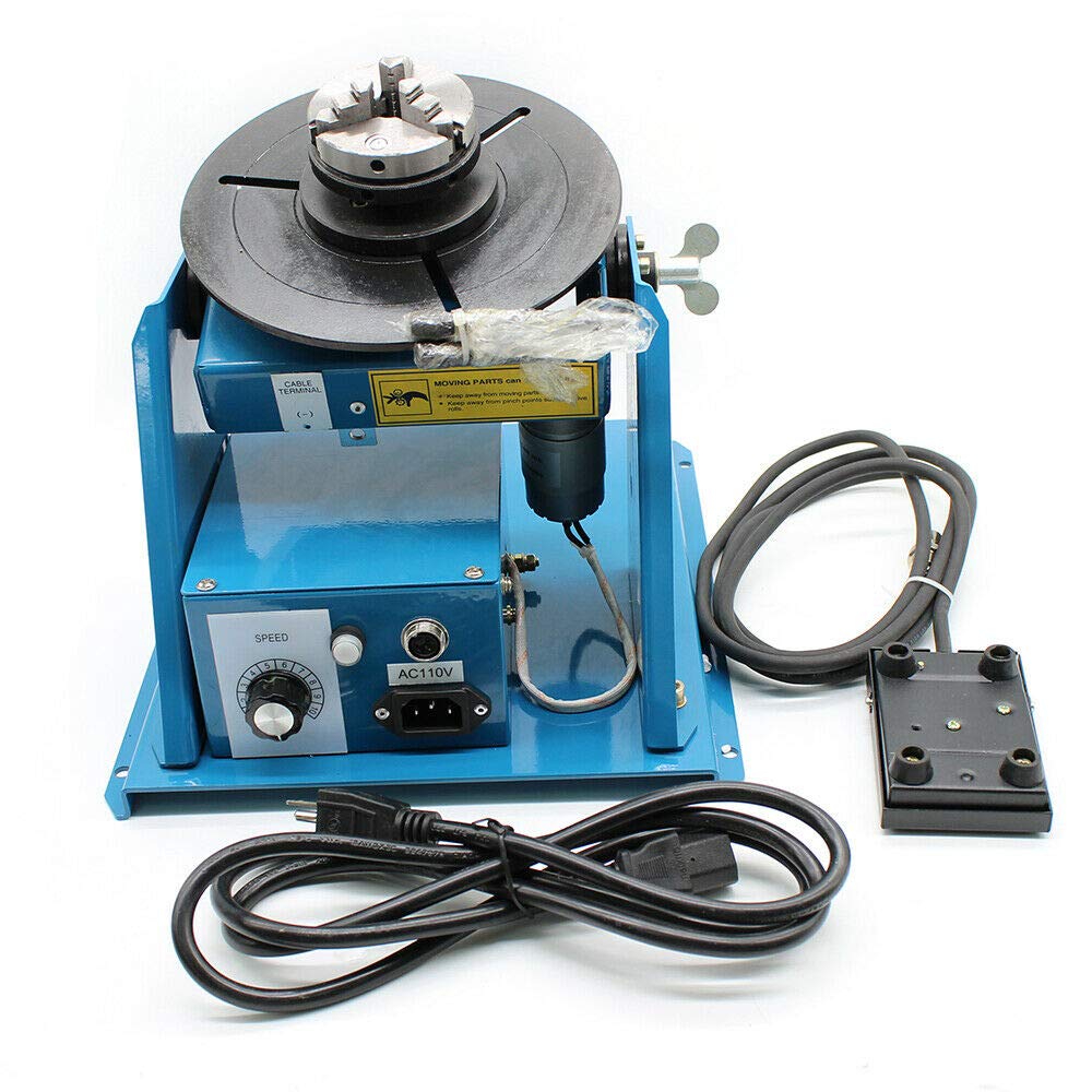 Positioner 110V Rotary Welding Positioner 2-10 r/min High Speed Portable Welder Positioner Mini Turntable Table Machine (2.5" 3 Jaw)