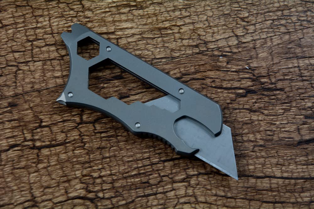 Twosun TS149 EDC Cutting Utility Multi Knife Carbon Steel Blade Titanium Handle