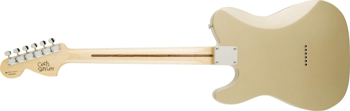 Fender Chris Shiflett Deluxe Telecaster Electric Guitar, with 2-Year Warranty, Shoreline Gold, Rosewood Fingerboard