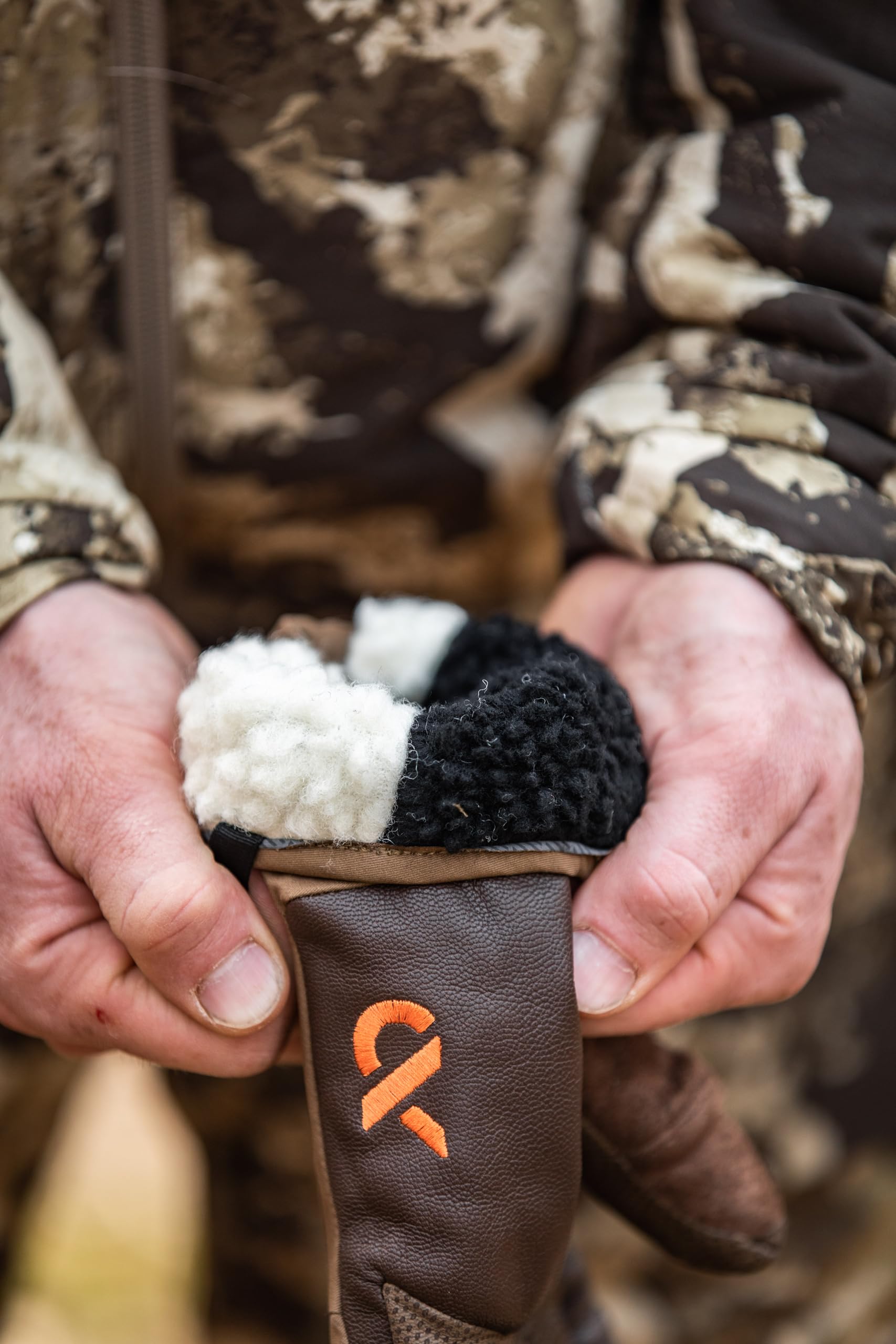 First Lite Alpine Cold Weather Glove - Wool Insulated Waterproof Camo Hunting Gloves - First Lite Cipher - Small