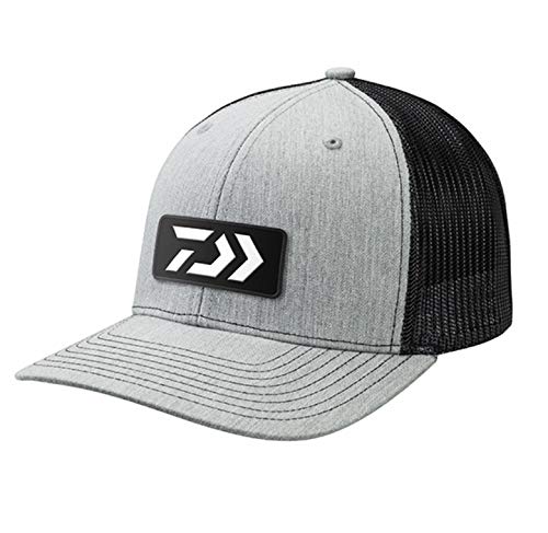 Fishing Cap Trucker Grey Black Rubber Patch Logo