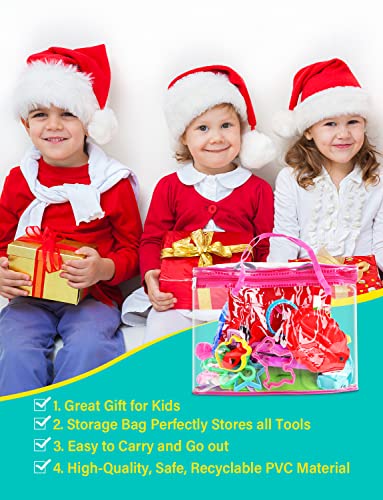 Play Dough Tools Set for Kids - 40PCS Playdough Toys Accessories with Shapes Cutters Extruder Kiddy Dough Tools Kit for Girls Boys