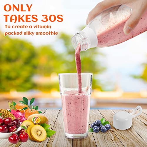 Portable Blender, One-handed Drinking Travel Bottle for Shakes and Smoothies, 8 Blade Portable Juicer,14 oz with Rechargeable USB personal size blenders