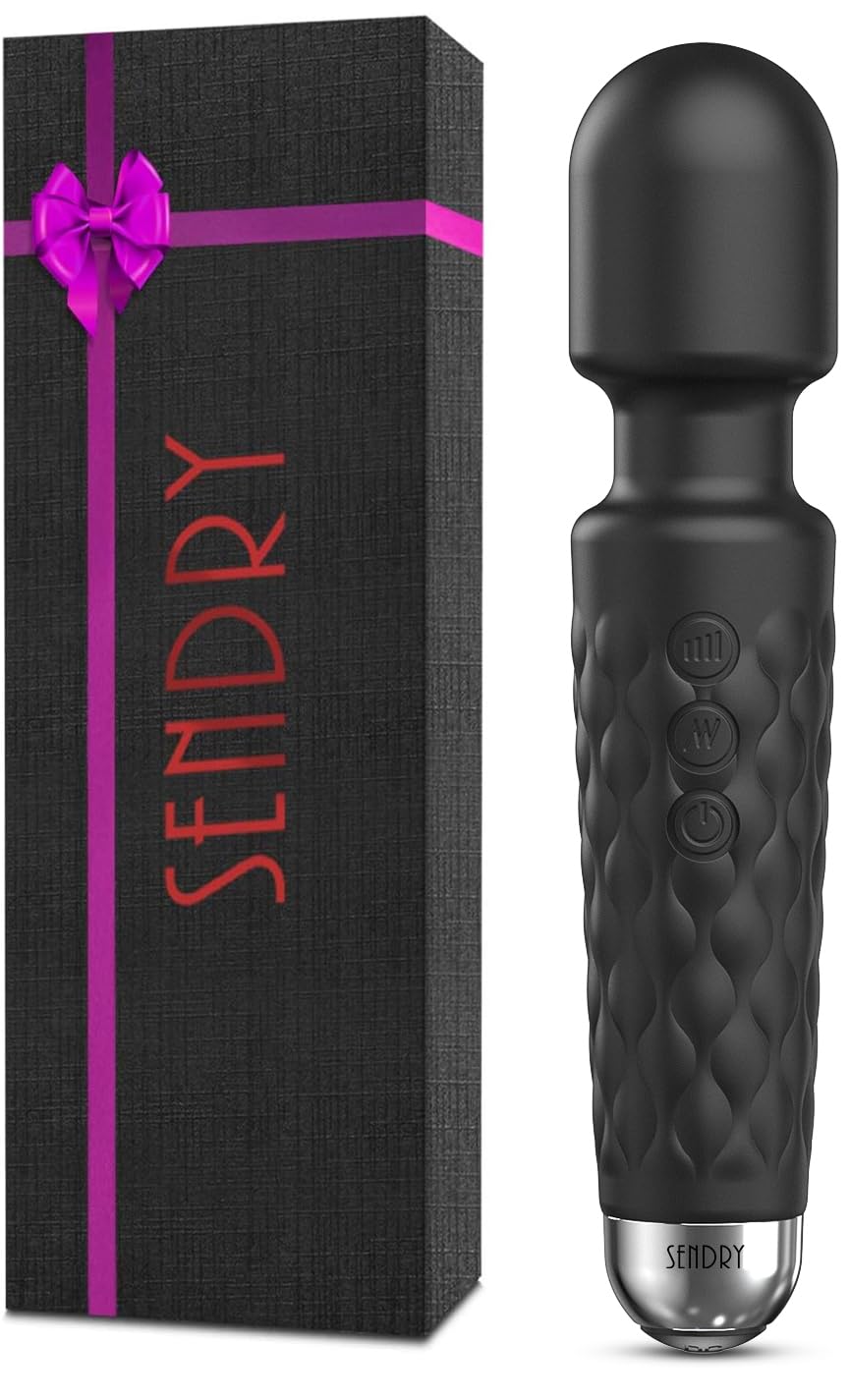 Female Vibrator, G-Spot & Sex Toy, 20 Modes & 8 Speeds Wand Massager, Quiet, Waterproof, USB Rechargeable Vibrator, Hand-Held Cordless Sex Toys Vibrator for Her Pleasure, Female Adult Toy (Black)