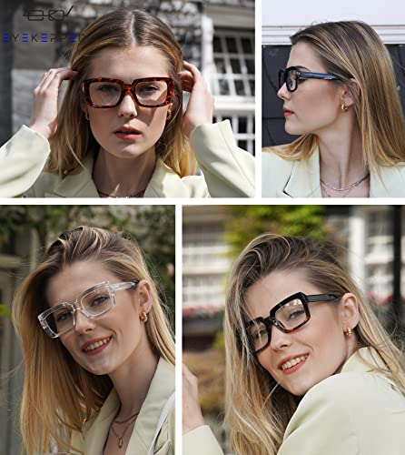 Eyekepper 4 Pack Ladies Reading Glasses - Stylish Oversized Square Readers for Women