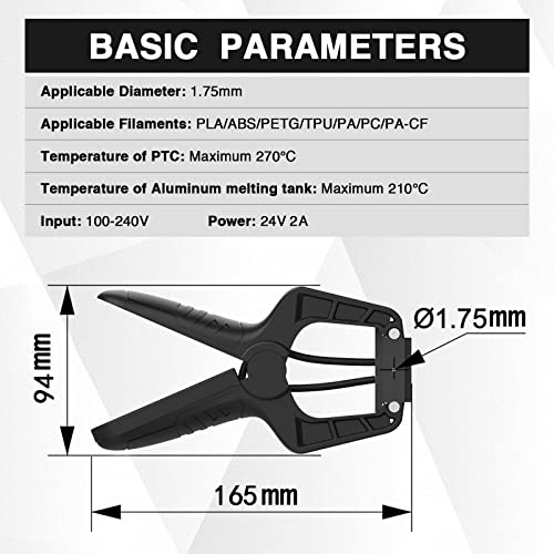 Tseriact Filament Welder Splicer - 1.75mm 3D Filament Connector Easy Operate Repair Broken 3D Filament for All Kind PLA/ABS/PETG/TPU/PC/PP/Hips Material