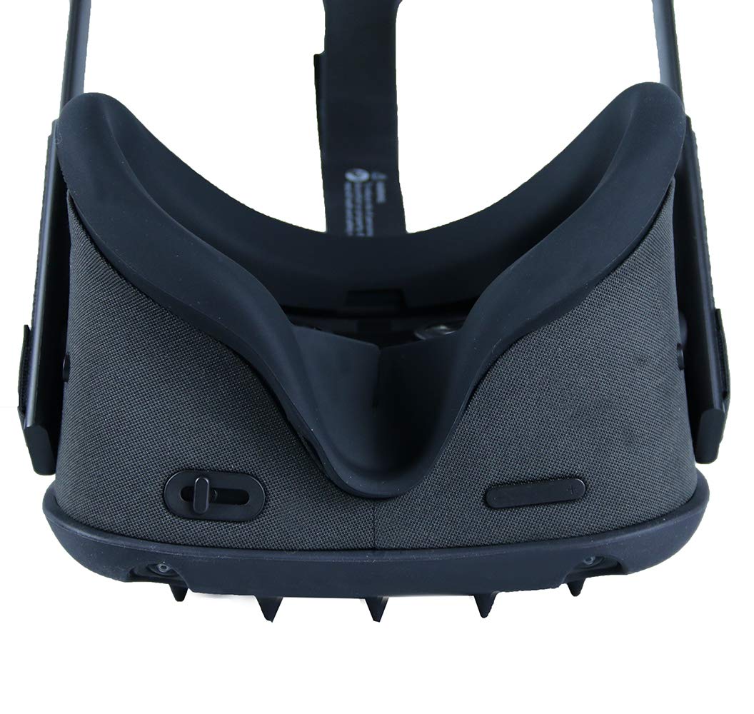 Esimen VR Protection Case for Oculus Quest (NO FIT Quest 2) Shell Cap Premium Silicone Protective Accessories Anti-Throw Sweatproof Lightproof (Cap+Mask, Black)