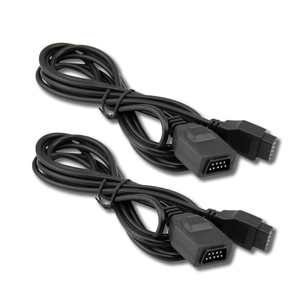 EVORETRO Controller Extension Cable Compatible for Sega Genesis [2 Pack] 6 Feet – 1.8m