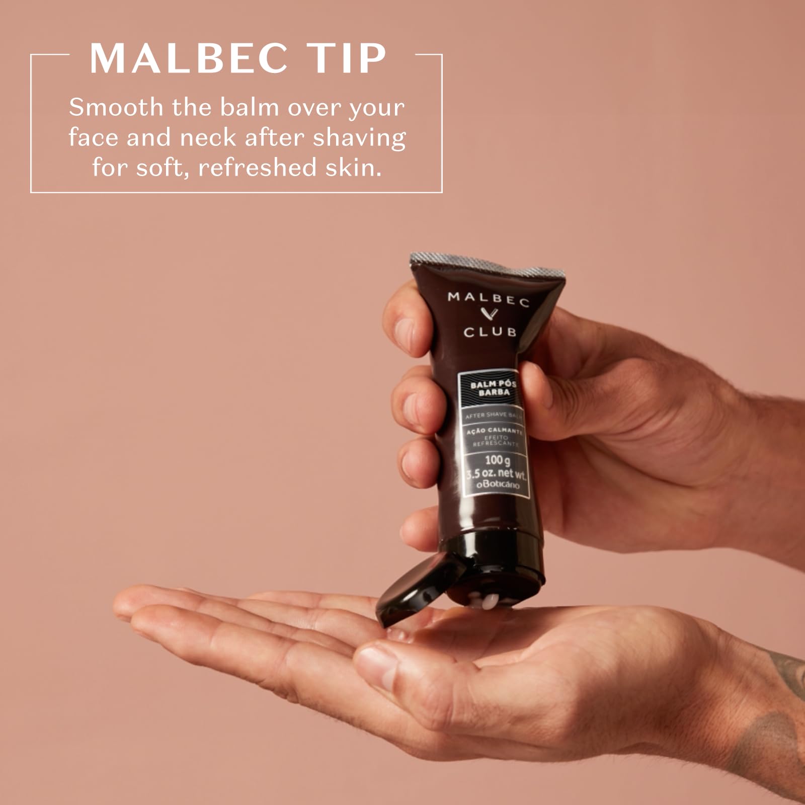 Malbec Club Sensitive After Shave Balm for Men, Hydrating with Aloe Vera Extract to Soothes Razor Burn & Irritation, Lightly Scented, 3.5 Ounce