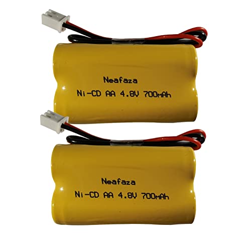NEAFAZA BL93NC487 4.8V 700mAh Ni-Cd Battery Pack Compatible with Emergi-Lite MAG93NC487, Exit Light Co BAA-48R BAA48R, Interstate NIC0186, Dantona Custom-43, OSI OSA-126 BL93NC484 BL93NC485 (2 Pack)