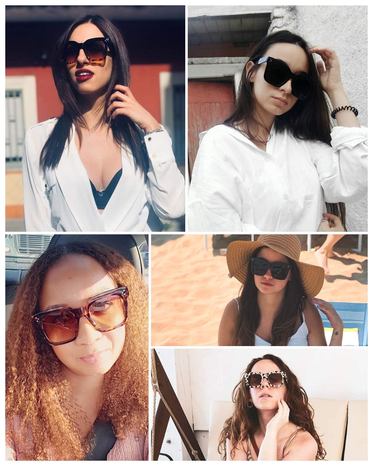 FEISEDY Vintage Women Butterfly Sunglasses Designer Luxury Square Gradient Sun Glasses Shades B2486