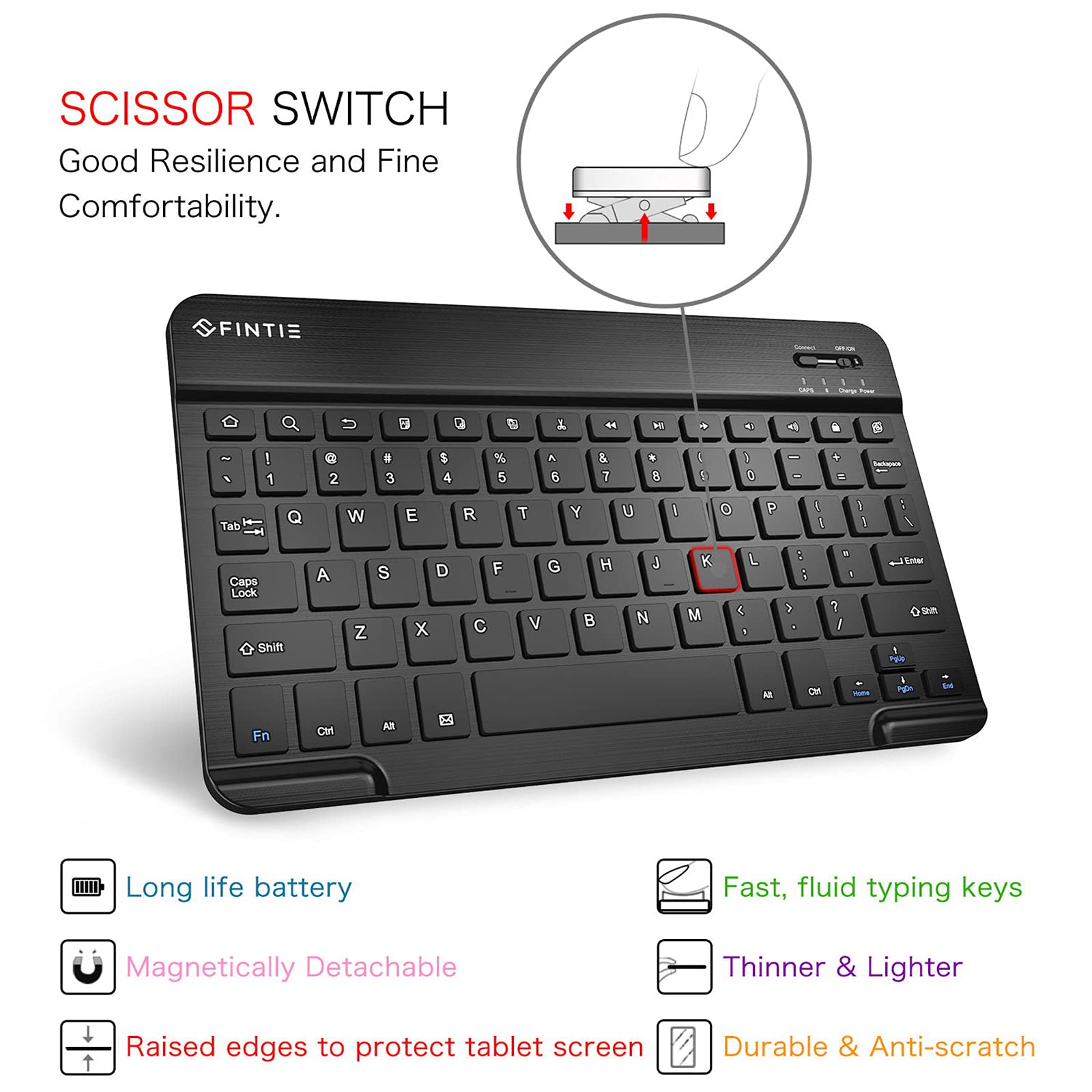 Fintie Keyboard Case for Fire HD 10 and Fire HD 10 Plus Tablet (Only Compatible with 11th Generation 2021 Release), Slim Lightweight Cover with Detachable Bluetooth Keyboard, Black
