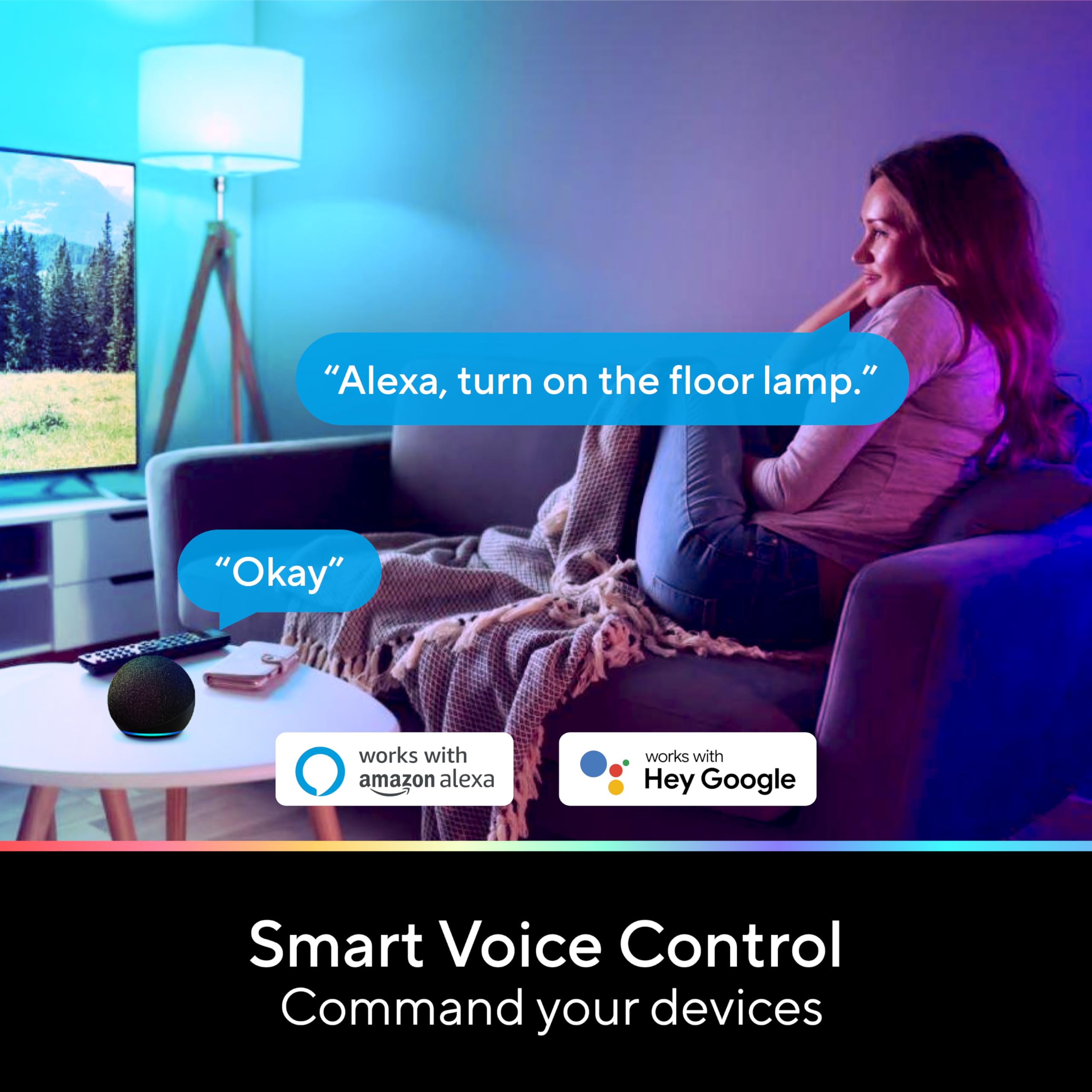 U-tec Smart Light Bulbs, 1100 Lumen, 90+CRI WiFi Mesh & Bluetooth Color Changing A19 Light Bulb, 16 Million DIY Colors RGB Light Bulbs, Work with Alexa, Google Assistant Home App, 2 Pack