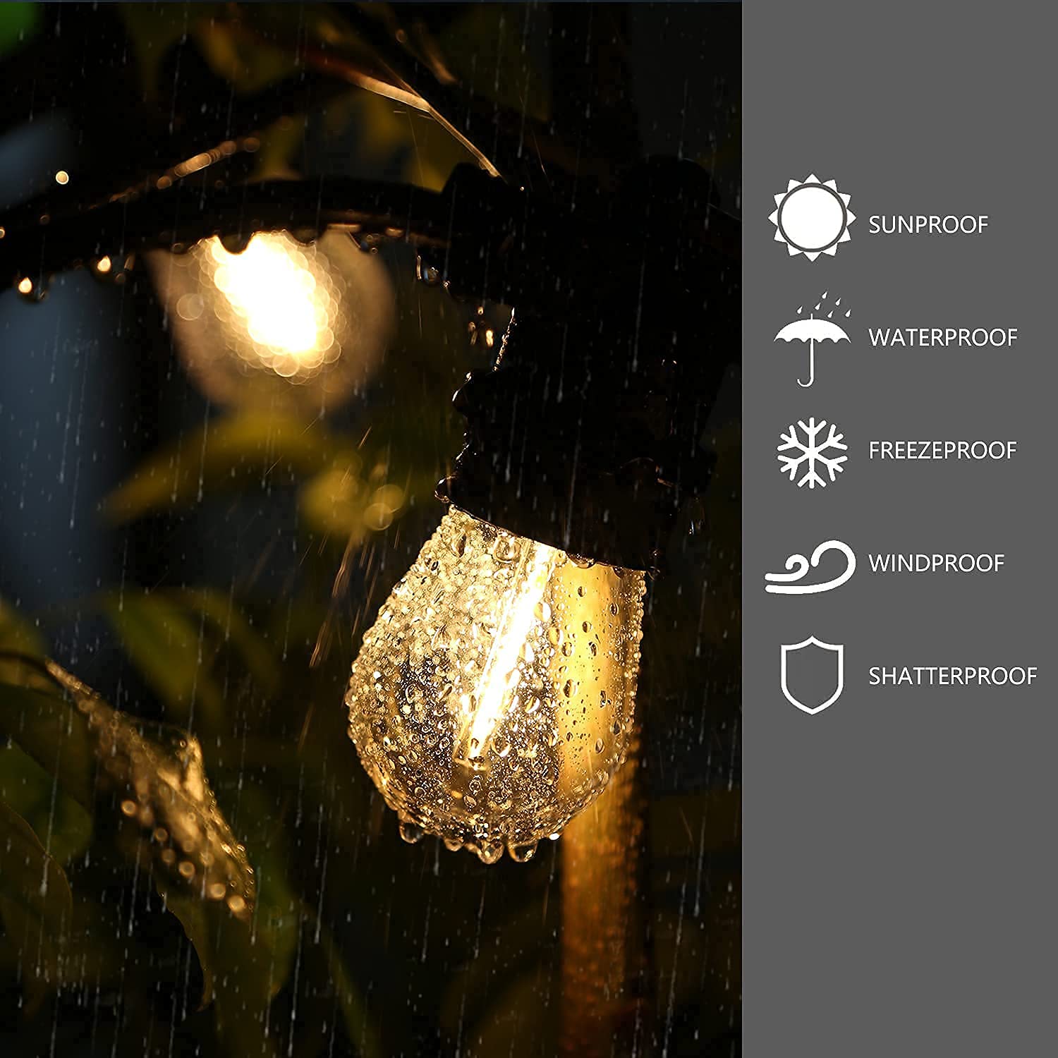 Eyanur15 Pcs Shatterproof & Waterproof S14 Outdoor String Light Bulb–1W S14 led Bulb-Use to Replace 11W, Warm White 2200K,70LM,Plastic Bulbs, E26 Base