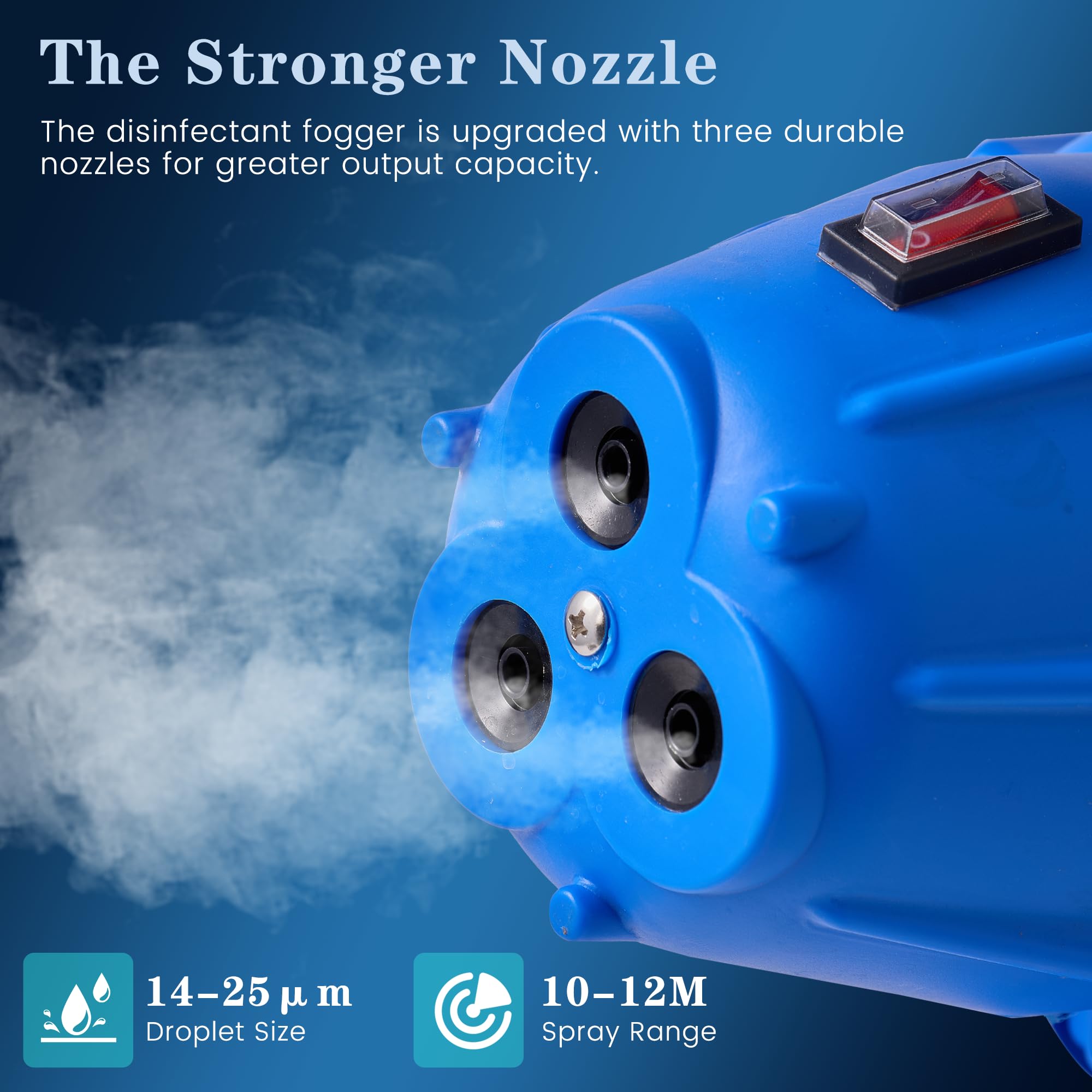 TOHGTEYO 1.3-Gallon (5L) Electric ULV Fogger Machine with 3 Nozzles - Professional Cold Fogging Sprayer for Agricultural and Home Use - Adjustable Flow Rate, High-Efficiency Mist, Easy Operation